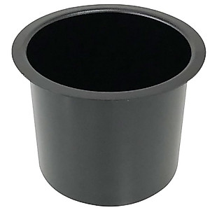 Yuanhe Aluminum Jumbo Cup Holder - 1 Pack Black Poker Table Cup Holder Insert for Casino Game Table Sofa Boats Pontoon Marine Bench Desk RV Cars & Trucks