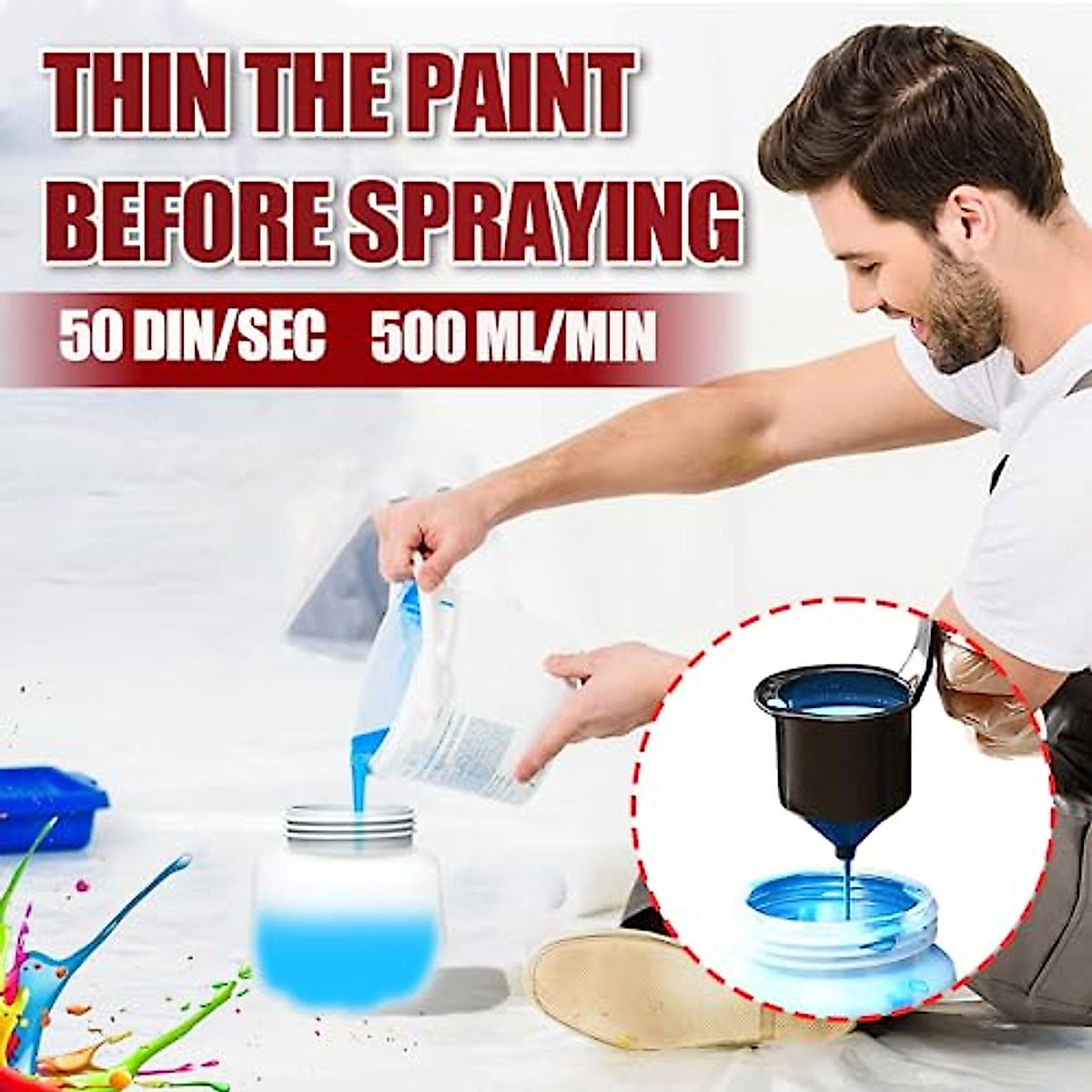 Cordless Paint Sprayer for Milwaukee 18V Battery, Portable HVLP Paint Sprayer with 2 Nozzles & 3 Patterns for Painting Walls, Ceilings, Furniture, Gardens, Fences (Battery not Included)