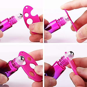 inice 12 Pack,Roller Bottles Gradient Color Glass for Essential Oils,10ml Roll on Bottle with Golden Metal Cap for Perfume