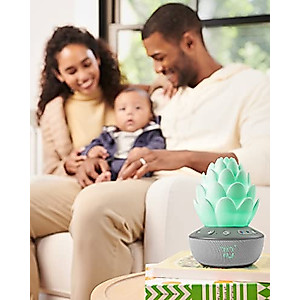 Skip Hop Baby Sound Machine, Cry Activated, Succulent Glow Soother, Grey White