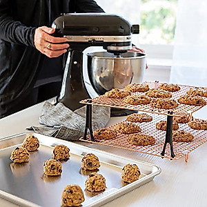 Nordic Ware Stackable Cooling 2 Copper Racks Plus 4 Snap-On Legs, 16.875 in × 11.5 in × 0.75 in