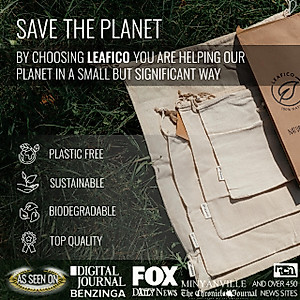 Muslin Bags with Drawstrings - Set of 8 Mixed (S,M,L,XL) - Reusable Produce Bags for Bulk Food Storage - Cloth Bags - Canvas Fabric Bags - Natural Cotton Bags - Set of 8 Mixed (S,M,L,XL) by Leafico