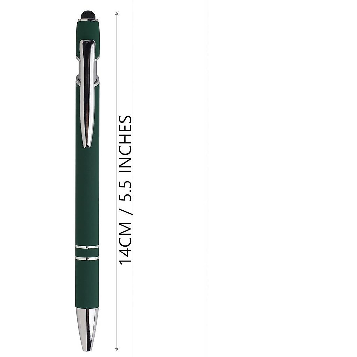 Idcrea Retractable Ball Point Pens with Stylus Tip Medium Point Soft Touch Metal Matt Assorted Color Barrel Black Ink 10 Count
