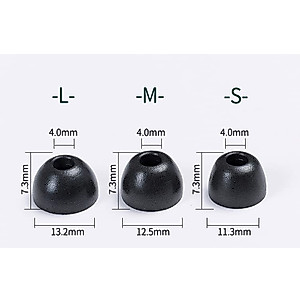 Zotech 6 Pair Replacement Memory Foam and Silicone Ear Tips for Sony WF-1000XM4 / WF-1000XM3 and Jabra Elite Active 65t, 75t, 85t with Storage Box (S/M/L, Black)
