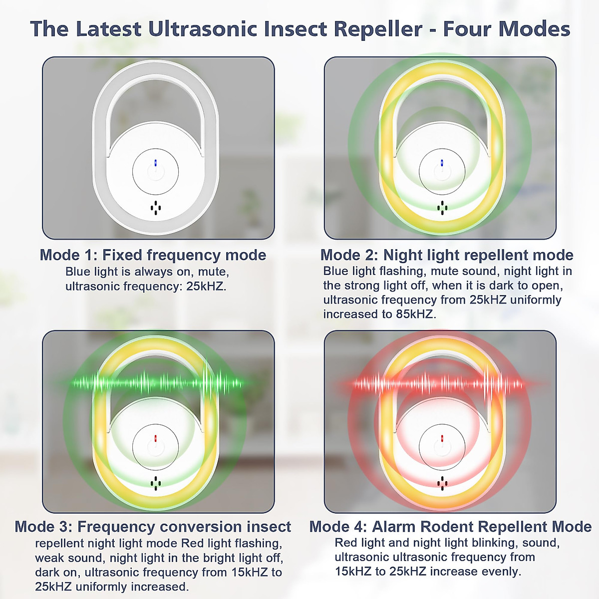 Seozio Ultrasonic Repeller Pest 6 Packs, Mice Repellent for House, Pest Repellent Ultrasonic Indoor Plug in, Pest Defense for Mites Rodent Bugs Roaches Insects Spiders Mice Flies Cockroach