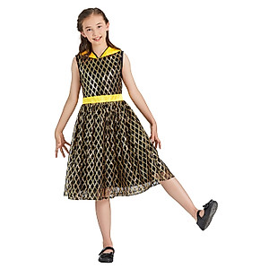 EOILFM Halloween Girls Elemental Ember Costume Cosplay Dress Set Outfit Coat Dress Up Pretend Play Toddler for Kids 9-10T