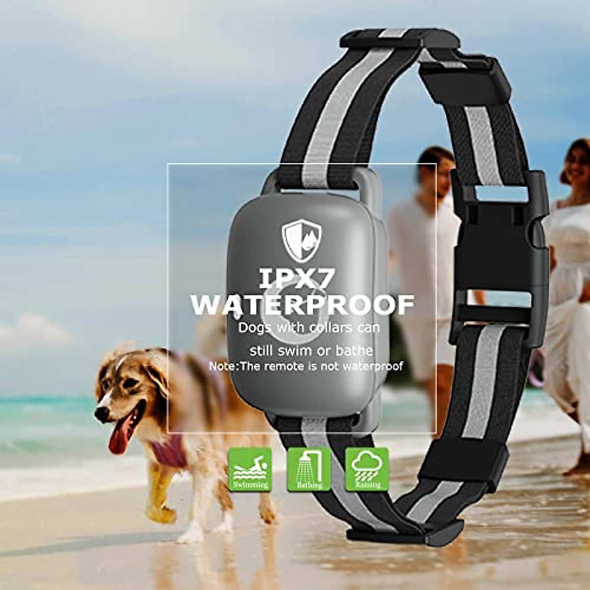 Heaflex Electric Dog Training Collar with Remote 2400FT, E-Shock, Security Lock with 3 Safe Training Modes, Rechargeable IP67 Waterproof Collars for Small Medium Large Dogs