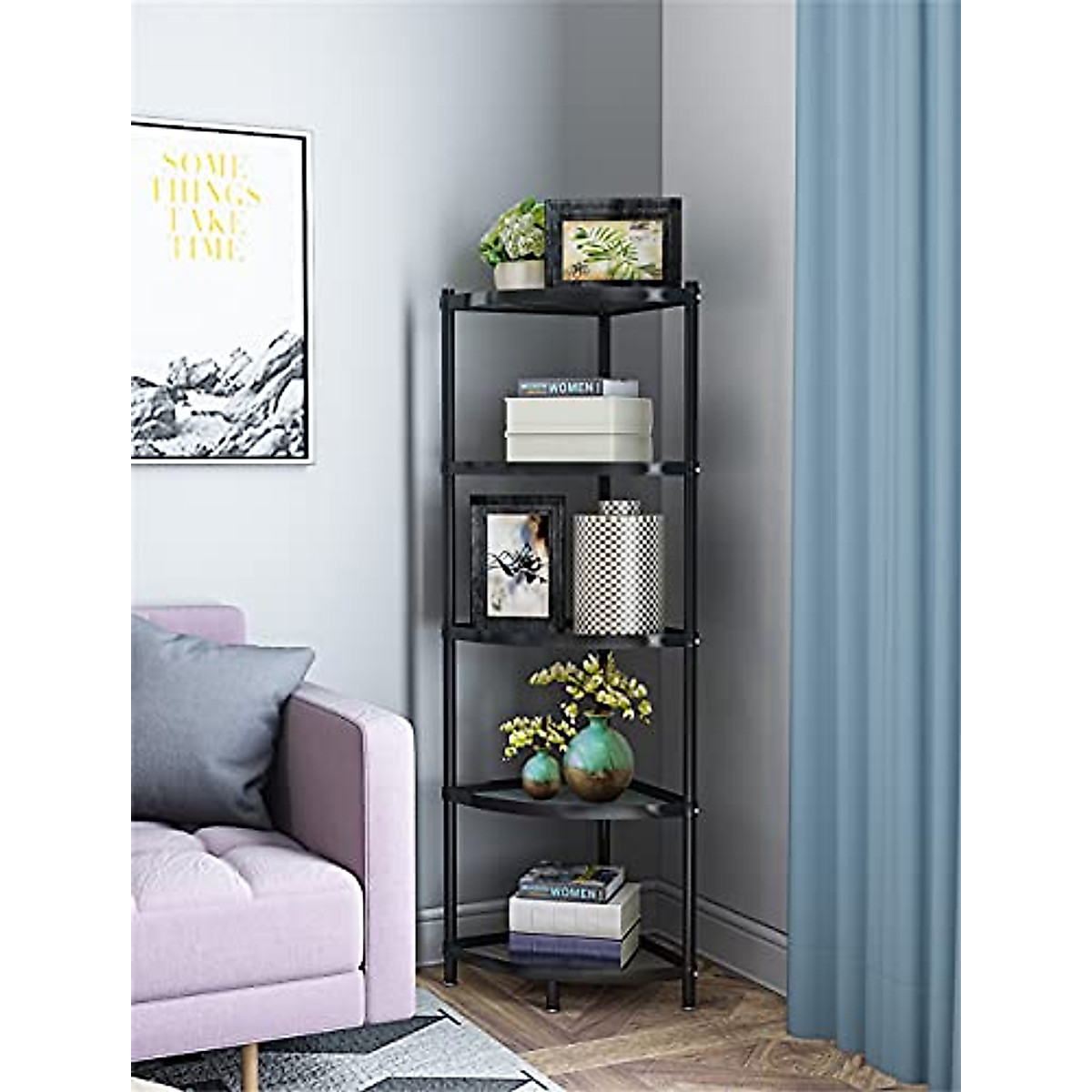 SHELF 5 Tier Kitchen Corner Shelf Rack Multi Layer Pot Rack for Organizer Cookware Stand Stainless Steel Shelves Holder