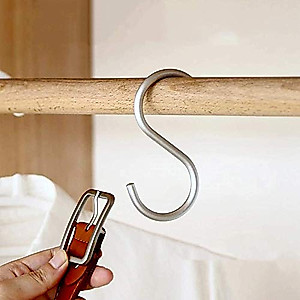 S Hook Closet Hook Heavy Duty S Hook, Aluminum Hook for Bathroom Kitchen Workshop Outdoor Flower Baskets etc 6pcs
