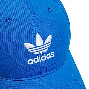 adidas Originals Women's Relaxed Fit Adjustable Strapback Cap, BrightBlue/White, One Size