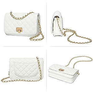 HAKSIM Women Shoulder Bag Quilted Crossbody Purse Designer Lattice Leather Chain Bag