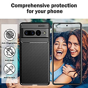 Aukvite for Google Pixel 7 Pro Case, Google Pixel 7 Pro Phone Case Soft TPU Case, Shockproof Anti-Fingerprint Phone Case for Pixel 7 Pro 2022 Anti Scratch Flexible Drop Protection Cover (Black)