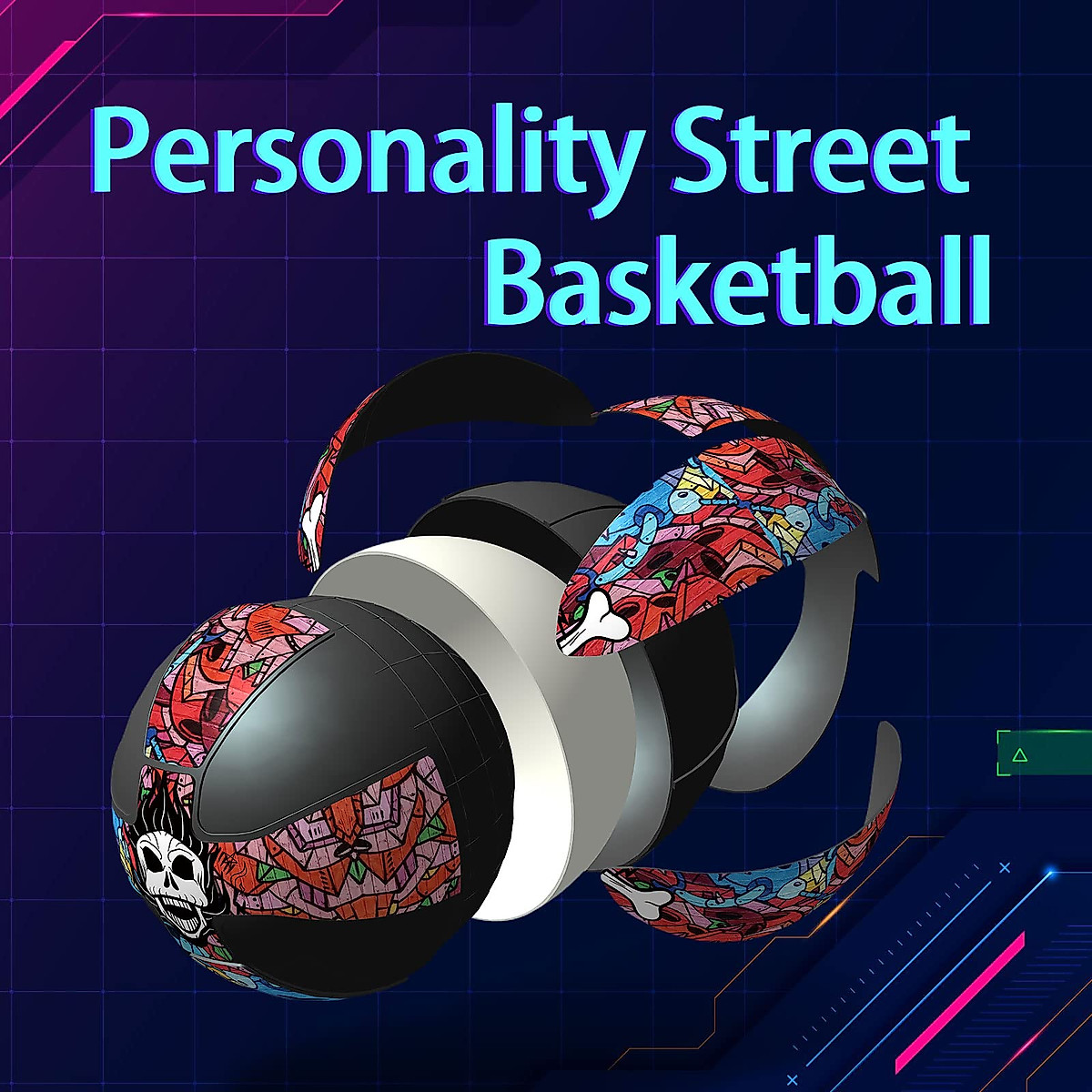 Kuangmi Pirate Street Basketball, Men's Official Size 7 29.5", Made for Outdoor & Indoor Basketball Games