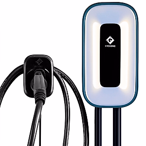 EVCUBNB EV Charger Level 2, Ultra Compact, Up to 50 Amp Charging Station for Home, 240V EVSE, Indoor/Outdoor, 23Ft Cable Level 2 EV Charger, Direct Charging，NEMA 14-50 Plug(4-Prong) or Hardwired