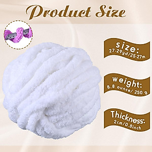 Timgle 24 Pack Chunky Chenille Yarn for Crocheting (29 Yards Each Skein), Bulky Thick Fluffy Yarn for Knitting, Chenille Yarn Soft Velvet Yarn Blanket Yarn for Arm DIY Weaving Crafts Projects