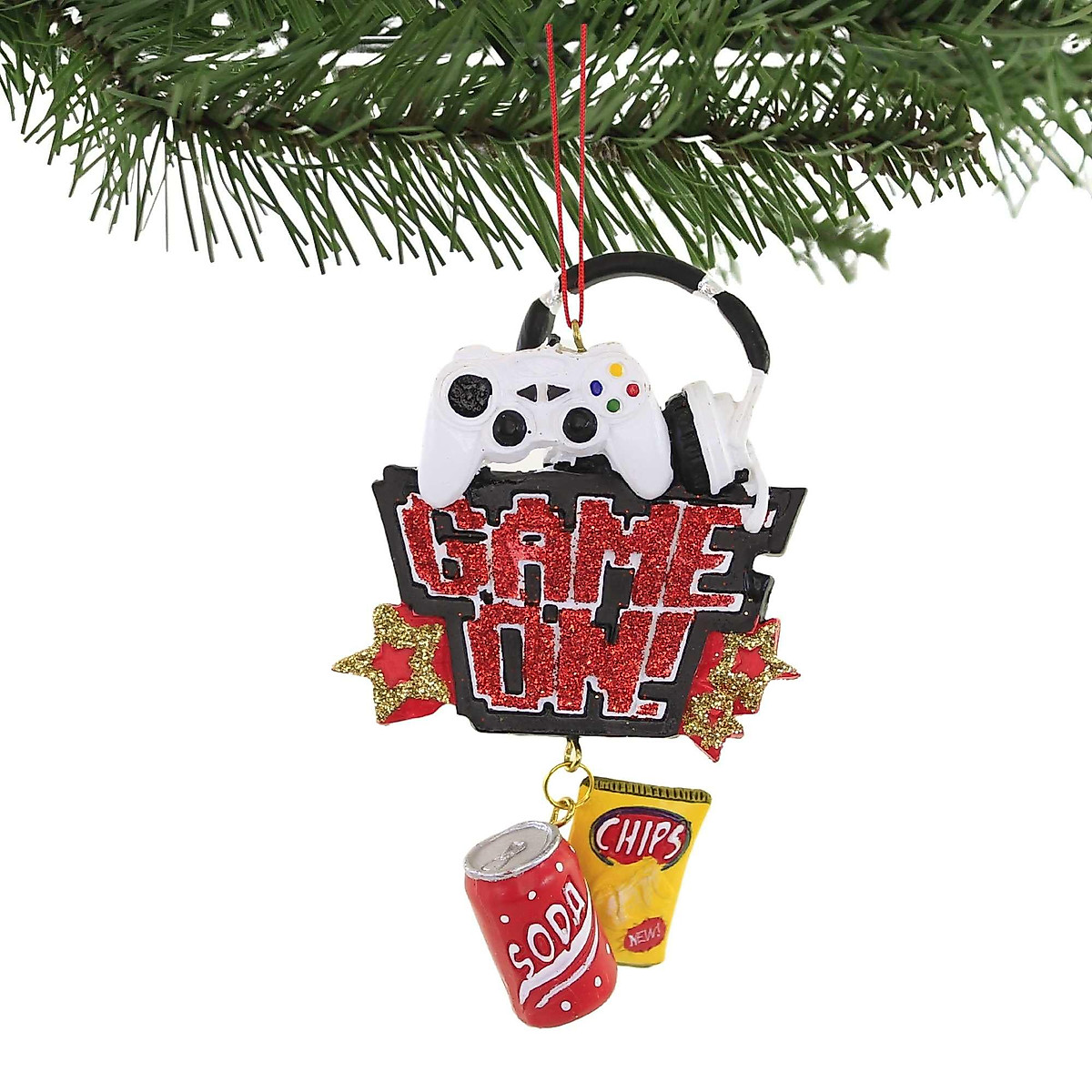 Game On!' With Soda and Chips Dangle Ornament,Resin