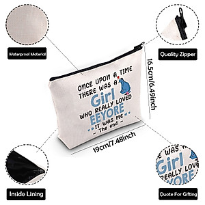 ZJXHPO Funny Cartoon Character Lover Gift There Was A Who Really Loved Zipper Pouch Cartoon Donkey Makeup Bag (ONCE-Cartoon)