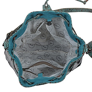 Myra Bag Teal Vines Bucket Bag S-3965