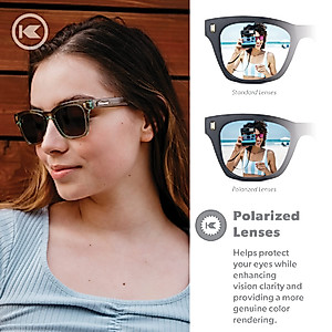 Knockaround Seventy Nines Polarized Sunglasses for Women & Men - Impact Resistant Lenses & Full UV400 Protection, Translucent Sage Frames/Amber Lenses