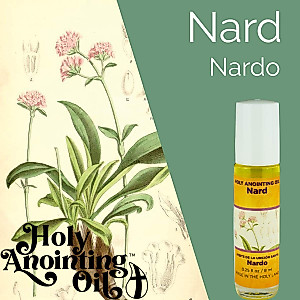 Nard Anointing Oil from Israel Boxed Gift Set with Dispenser, Holy Jerusalem Oil & Gold Metal Keychain Bottle Container, Plastic Dropper & Small Glass Vial, Aceite Ungido y Botella