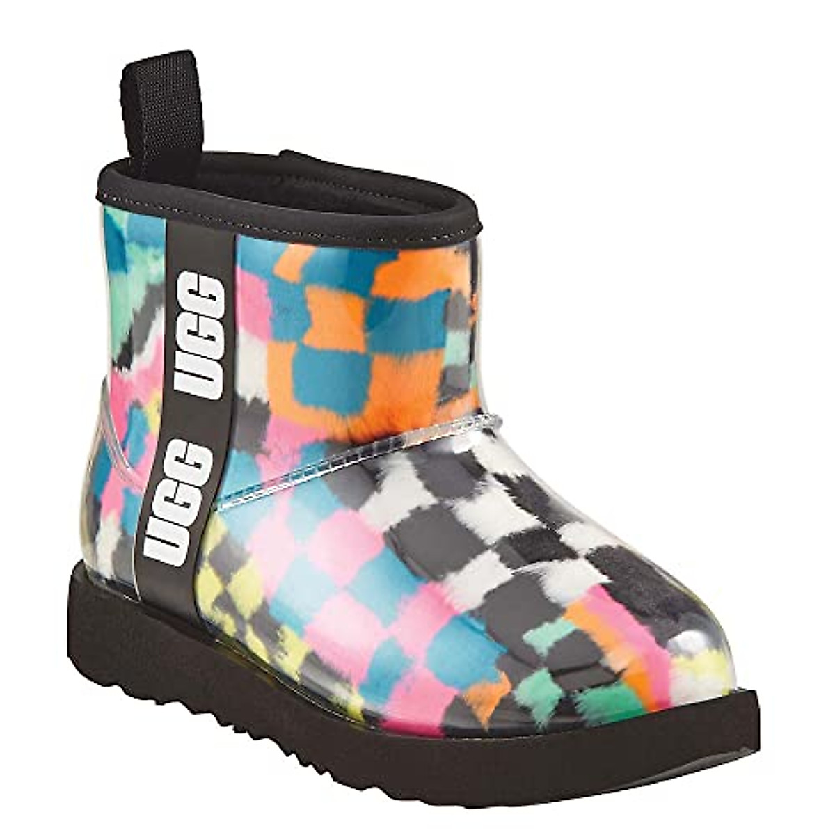 UGG Unisex-Child Classic Clear Mini Ii Boot, Black Multi, 6 Big Kid