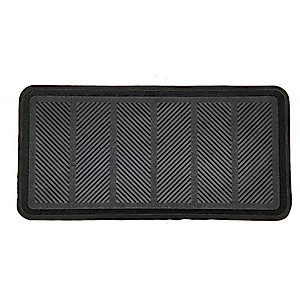 Indoor/Outdoor Hose-Wash Lines Design Non-Slip Rubber 16" x 32" Modern Entryway Mat for Entryway, Patio, Backyard, Garage, 16" x 32", Black