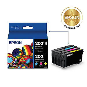 EPSON T202 Claria -Ink High Capacity Black & Standard Color -Cartridge Combo Pack (T202XL-BCS) for select Epson Expression and WorkForce Printers
