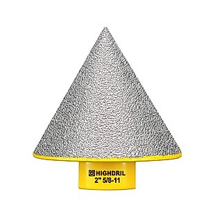 HIGHDRIL Diamond Beveling Chamfer Bits 2" x 5/8"-11 Thread for Existing Hole Trimming Finishing Cleaning Enlarging Marble Porcelain Tiles Granite