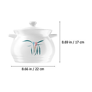 Hemoton Stove Oven Ceramic Stew Pot Soup Pot Casserole Pot Oven Pot Stockpot Clay Pot Earthenware Pot Ceramic Cookware with Cover for Stew Steam Christmas Supplies Japanese Soup Bowl