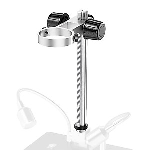 10 Inch Digital Microscope Stand OBR01, Universal Adjustable Base Stand Holder Desktop Support Bracket for Max 1.38" Diameter, Opqpq Aluminum Alloy Microscope Magnifier Loupe Bracket