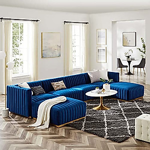 Modway Conjure Sectional, Gold Navy