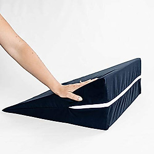 Hermell Products Foam Slant with Blue Polycotton Zippered Cover, 10-Inch