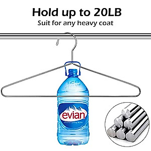 KEETDY 50 Pack Metal Hangers Coat Hangers Heavy Duty Stainless Steel Clothes Hanger for Closet Clothing Shirt Suit Pant 16.4 Inch