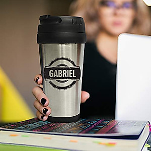 Personalized Travel Tumbler Coffee Mug - Engraved Custom Monogrammed - 16 oz (Silver)