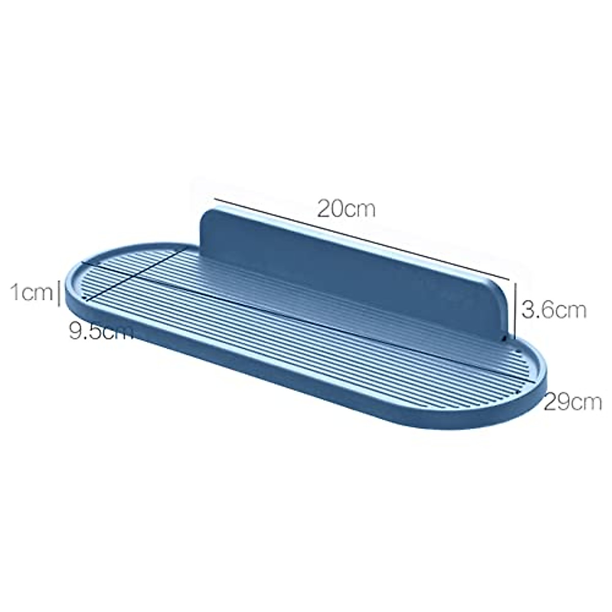 Fineget Floating Shelves Wall Mount Shelf Adhesive Soap Shower Shelves Plastic Shower Caddy for Bathroom Kitchen Bedroom Living Room Rustproof No Drilling Storage Organizer Sea-Blue 2 Pack