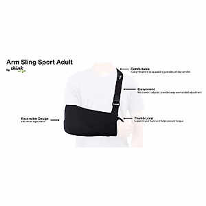 Think Ergo Arm Sling Sport Adult - Lightweight, Medical Sling Arm, Shoulder & Rotator Cuff Support