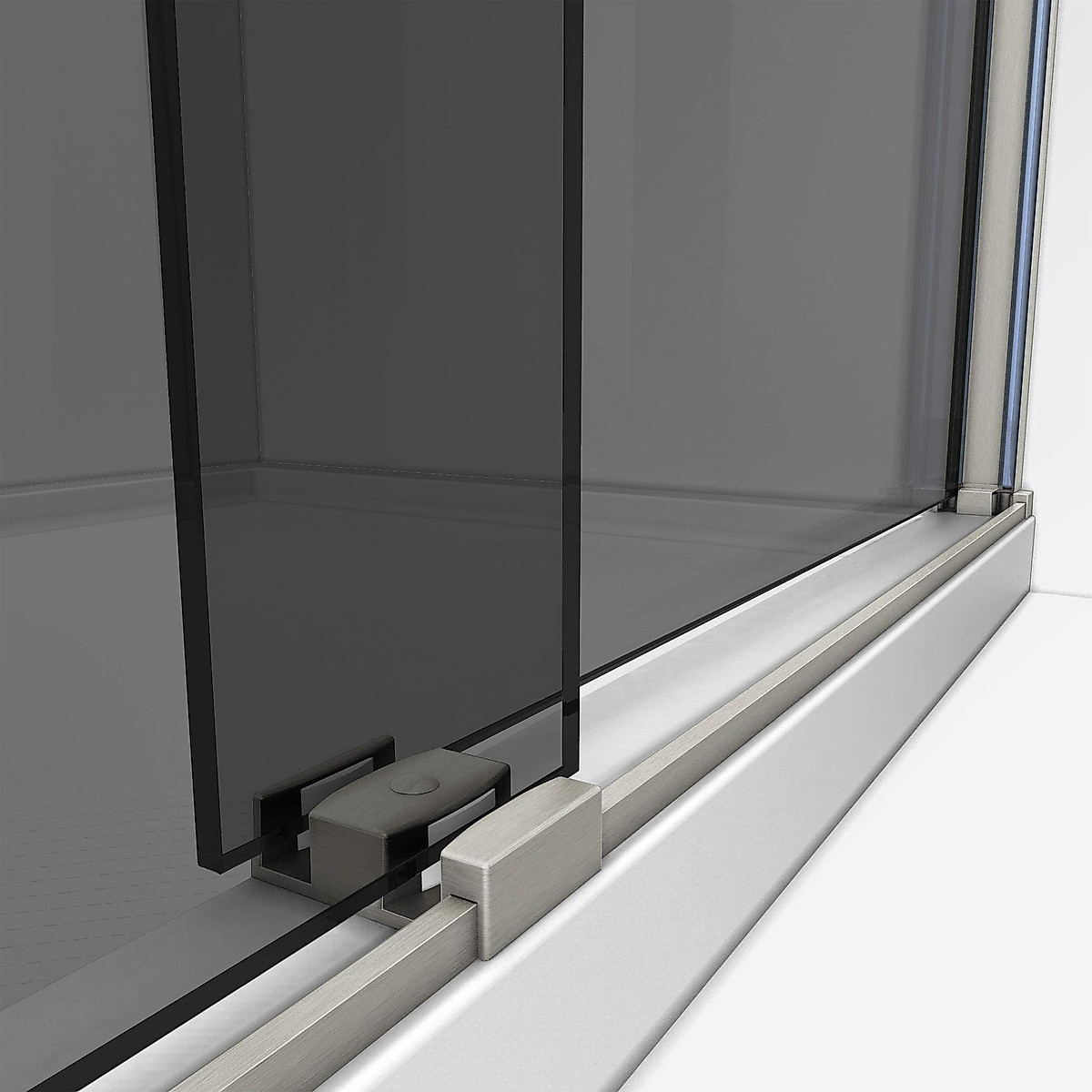 DreamLine Sapphire 56-60 in. W x 60 in. H Semi-Frameless Bypass Tub Door in Matte Black and Gray Glass