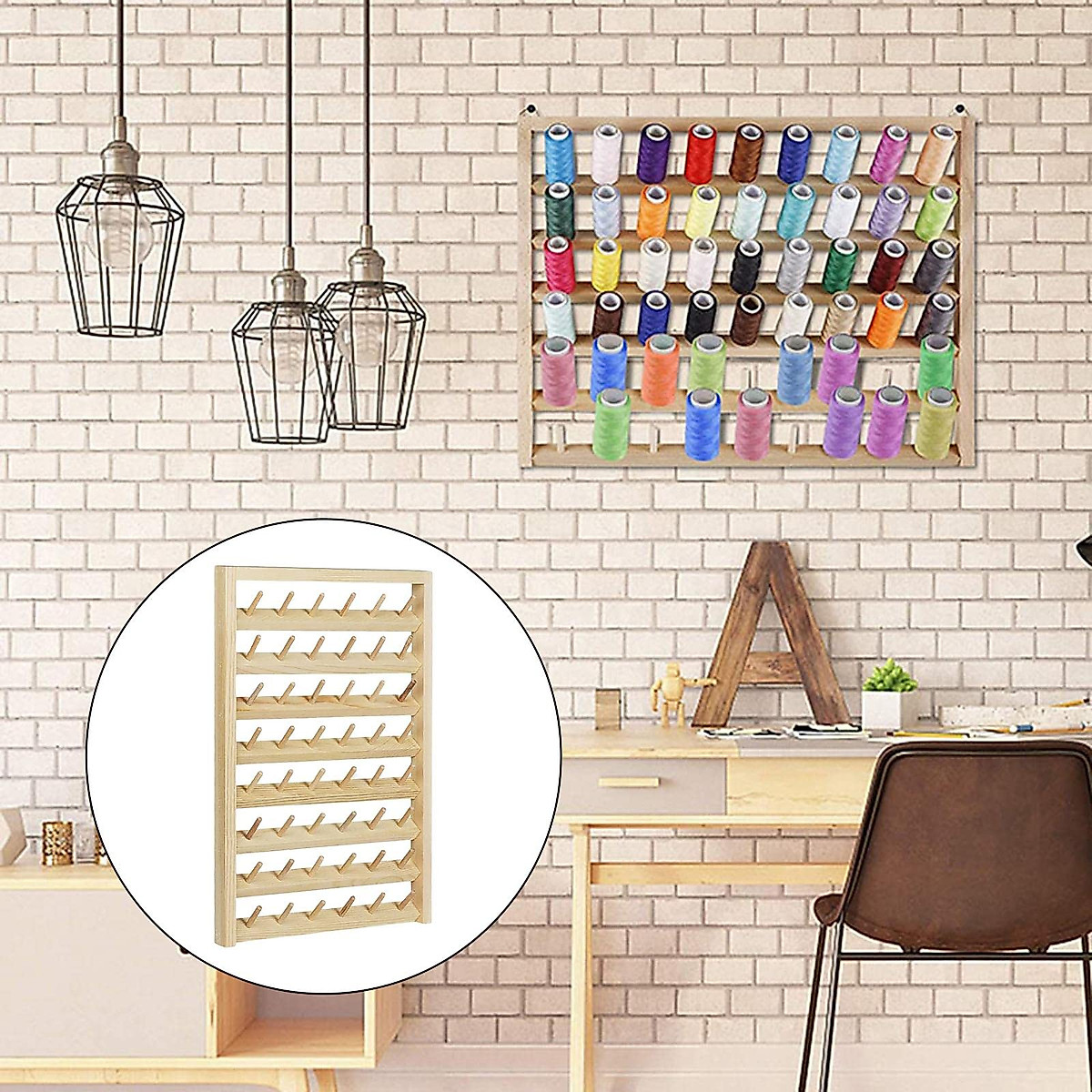 Fancyes 48 Spool Sewing Thread Mounted Sewing Holder Organizer Shelf for