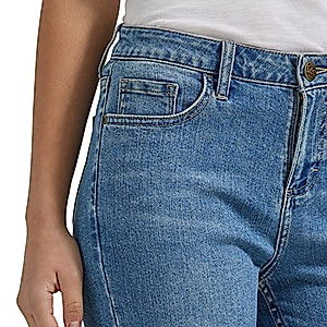 Lee Women's Legendary Mid-Rise Regular Fit Denim Bermuda Short, Aphros, 16 Reg