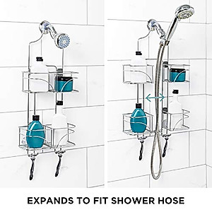Zenna Home Expandable Over-The-Shower Caddy, Bronze & Expandable Over-The-Shower Caddy, Chrome