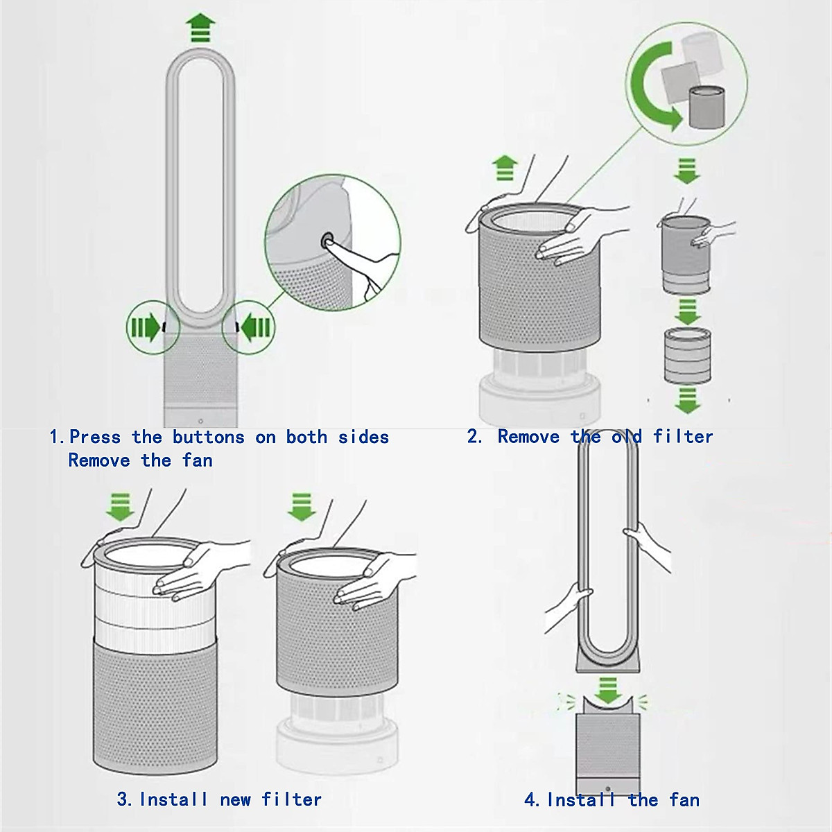 lianrun Replacement for Dyson Pure Cool Link TP00 TP01 TP02 TP03 AM11 and BP0 HEPA Compatible with Dyson Tower Pure Cool Link Part 968126-03