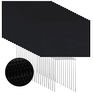 Tuanse 20 Pack Blank Yard Signs with Stakes Bulk Corrugated Plastic Lawn Signs Double Size for Garage Sale Real Estate Open House Rent Guidepost Birthday Party Decorations(16 x 12 Inch,Black)