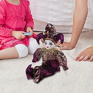 SM SunniMix 30cm Porcelain Doll Harlequin Doll Figures Delicate for Valentine Gift