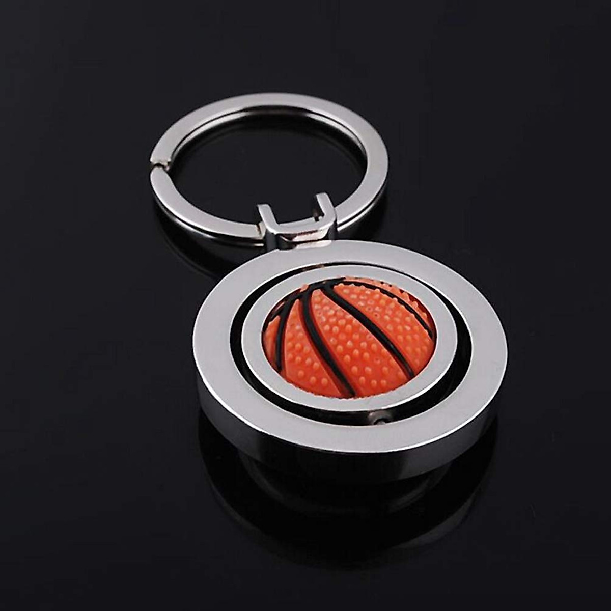 YQIMYIM 3D Rotating Basketball Key Chain Keyring Creative Gifts Accessories