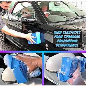 Sudz Budz Premium Jumbo Foam Grid Car Wash Sponge 1pc | Anti-Marring Sponge for Soap and Rinseless Washing | Cross-Cut, Easy Grip, Large Sponge | Durable, Soft, Scratch-Free Car Cleaning and Detailing