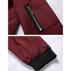 Lavnis Men's Flight Bomber Jacket Lightweight Softshell Coat Sportwear Zipper Windbreaker Khaki L