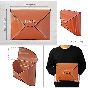 NACH Wall Mount Mailboxes for Outside, 12.5 x 5 x 10 inch Terracotta Wall Mailboxes for Outside, Waterproof Mailboxes for Outside - Envelope Mailbox