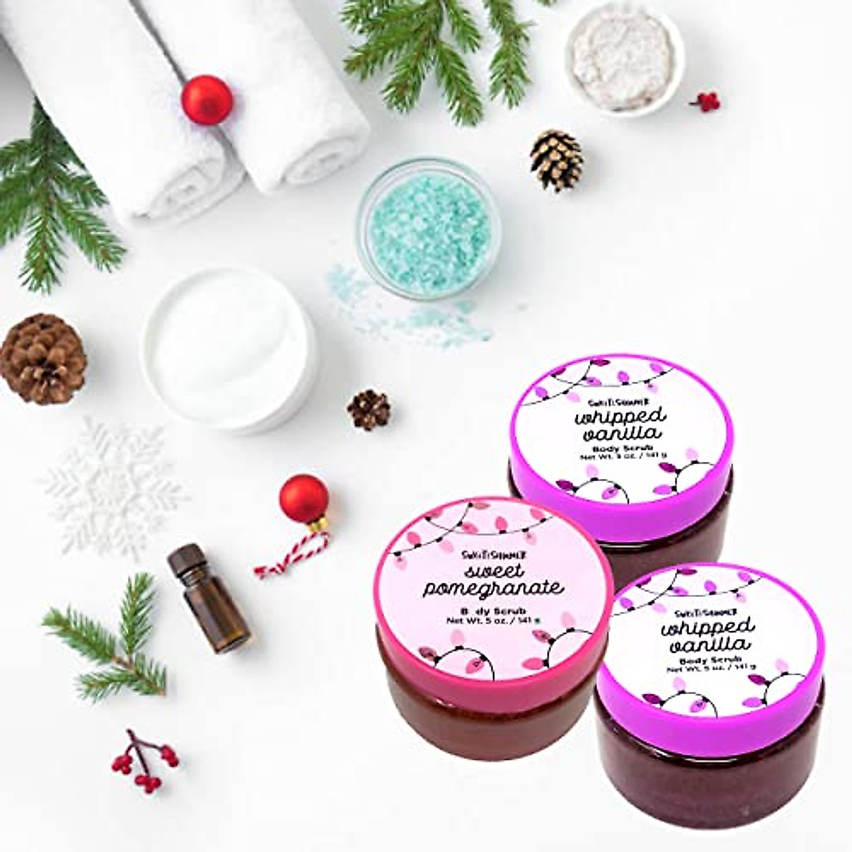 Women's Christmas Spa Gift Set 19 Piece Sweet and Shimmer Holiday Bath and Beauty Gift Set with Assorted Masks, Facial Scrubs, and Lip Balms In Holiday Gift Box, Great Stocking Stuffer, Ideal Gifts for Women