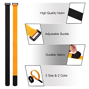 15 Pieces Bike Straps Adjustable Bike Rack Straps Reusable Bike Cinch Strap Replacement Bike Wheel Stabilizer Straps Bike Accessories for Transporting Bikes, 1 x 23.6 Inch, 1 x 11.8 Inch