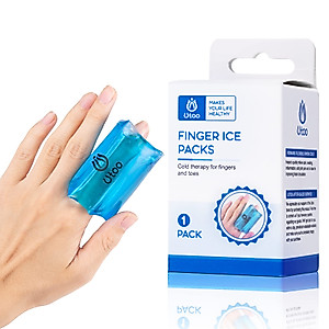 Utoo Finger and Toe Cold Gel Ice Pack,Reusable Compression Sleeve,No-Toxins and Latex Freefor Injuries, Arthritis,Tendonitis, Gout, Sprains